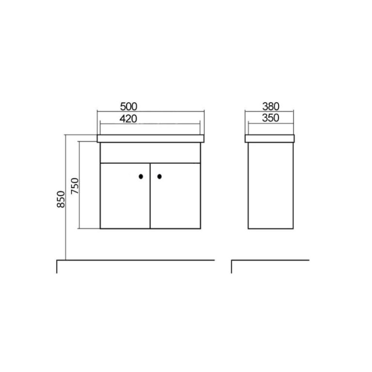 VALAMUKAPP AQUALINE 50CM VALGE - Espak E-pood